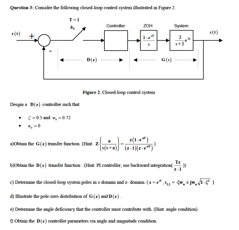 Solved Question 3: Consider the following closed-loop | Chegg.com