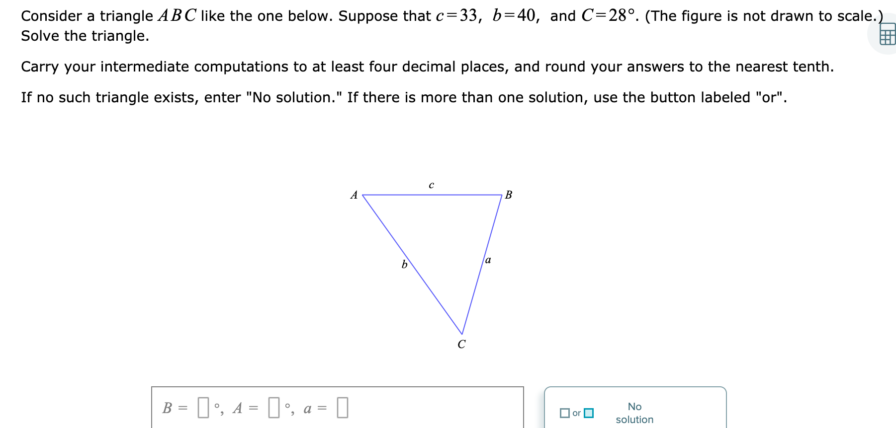 Solved Consider a triangle ABC like the one below. Suppose | Chegg.com