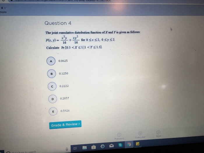 Solved tions Question 4 The joint cumulative distribution | Chegg.com