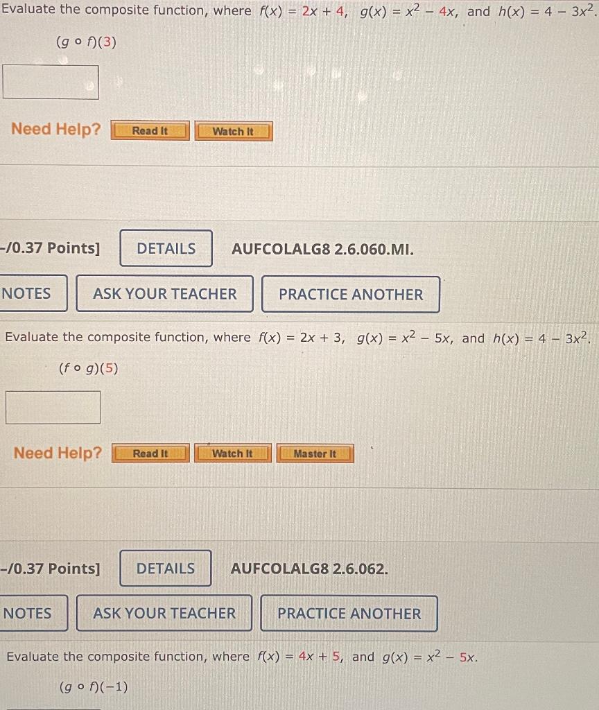 Solved Find (g∘f)(x) and (f∘g)(x) for the given functions f | Chegg.com