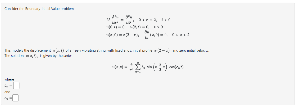 Solved Consider The Boundary Initial Value Problem 7531