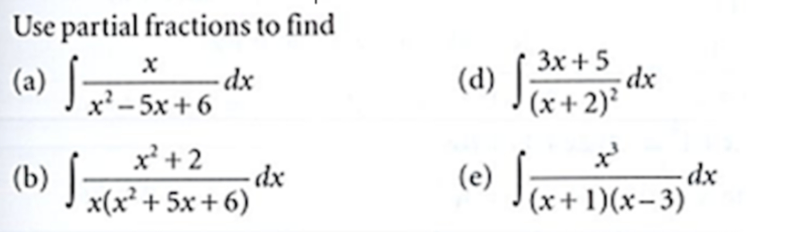 Solved Use partial fractions to find(a) ∫﻿﻿xx2-5x+6dx | Chegg.com