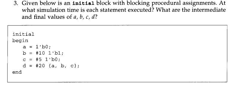 Solved 3. Given below is an initial block with blocking | Chegg.com