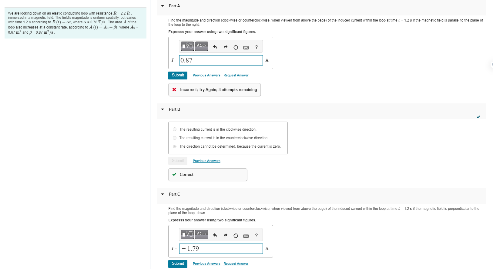 Solved We are looking down on an elastic conducting loop | Chegg.com