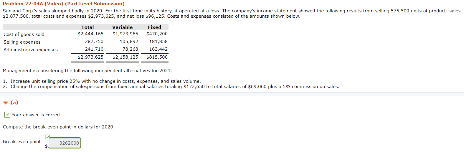 Solved Problem 22-04A (Video) (Part Level Submission) | Chegg.com