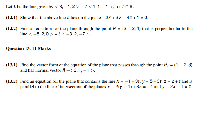 Solved Let L be the line given by 3,−1,2 +t , for | Chegg.com