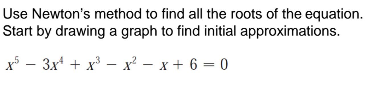 Solved Use Newton's method to find all the roots of the | Chegg.com