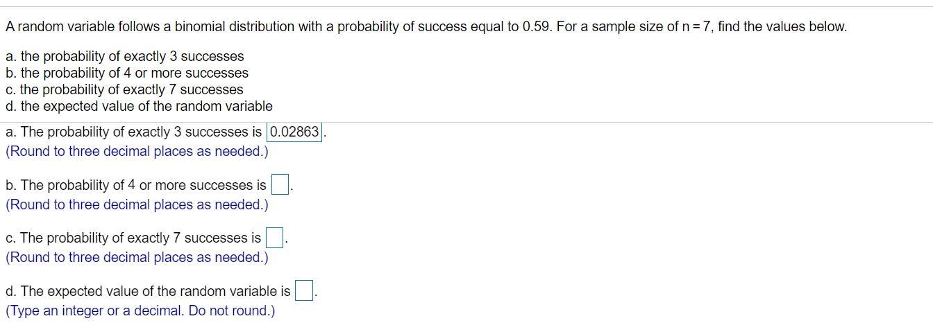 Solved A random variable follows a binomial distribution | Chegg.com