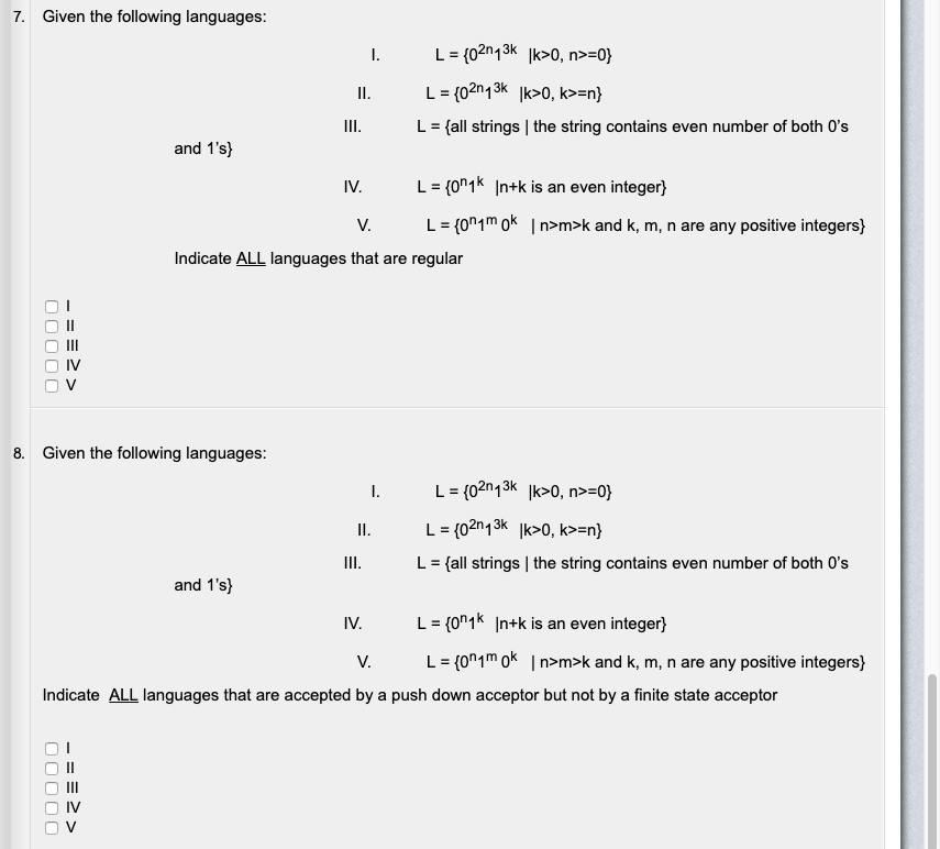 Solved 7. Given the following languages L fall strings the | Chegg.com