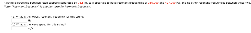 Solved A string is stretched between fixed supports | Chegg.com