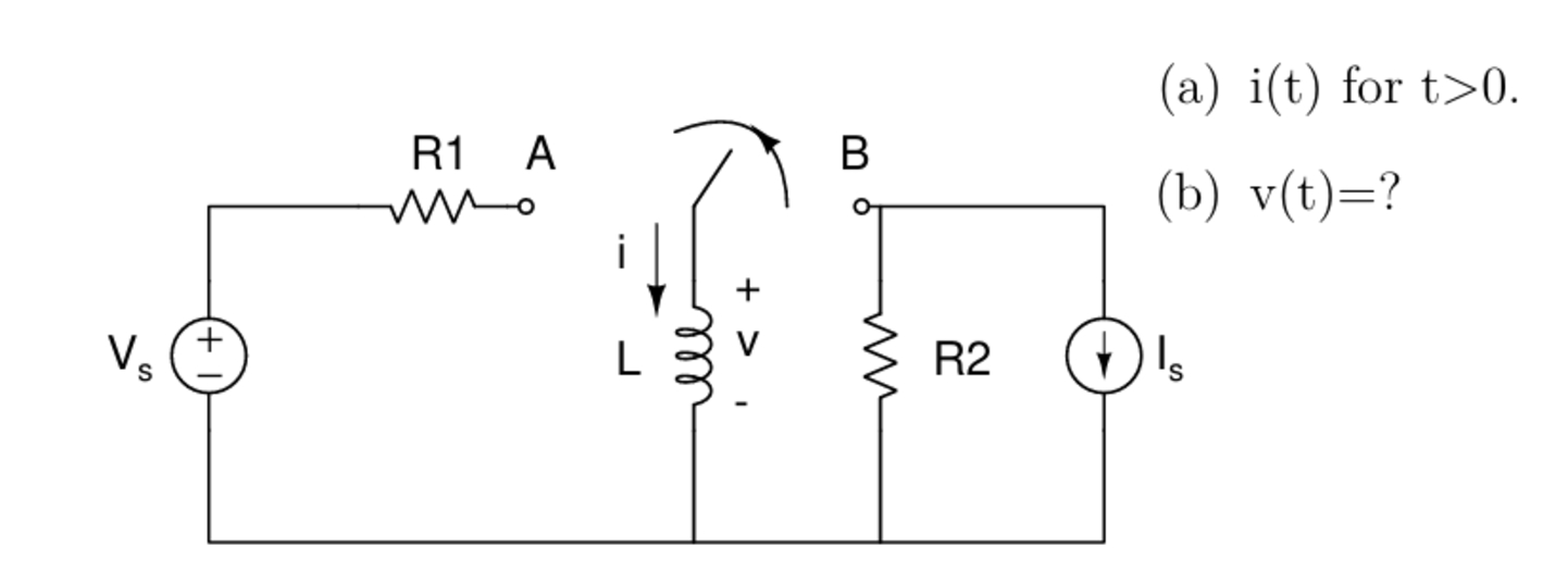 Solved The switch in the circuit has been in position A for | Chegg.com