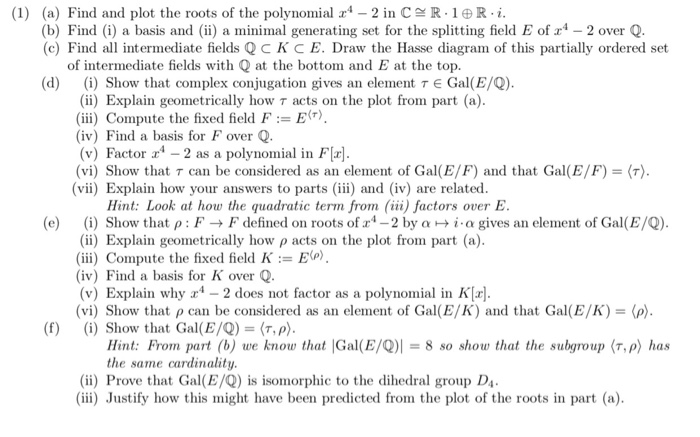 Solved (1) (a) Find and plot the roots of the polynomial | Chegg.com