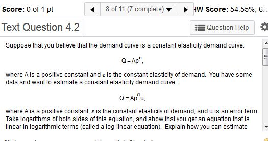 Solved Suppose that you believe that the demand curve is a | Chegg.com