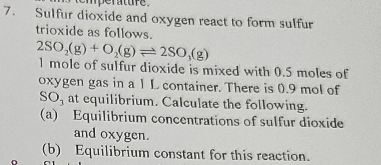 Solved Sulfur dioxide and oxygen react to ﻿form | Chegg.com