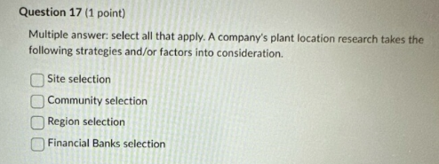 Solved Multiple answer: select all that apply. A company's | Chegg.com