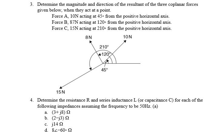 Solved 3. Determine the magnitude and direction of the | Chegg.com