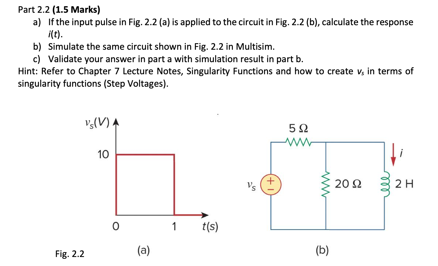 Solved Part 2.2 (1.5 Marks) a) If the input pulse in Fig. | Chegg.com