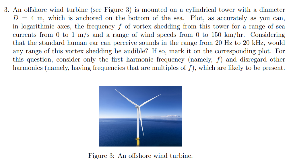 Solved 3. An offshore wind turbine (see Figure 3) is mounted | Chegg.com