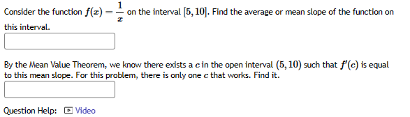 Solved Consider the function f(x)=x1 on the interval [5,10]. | Chegg.com