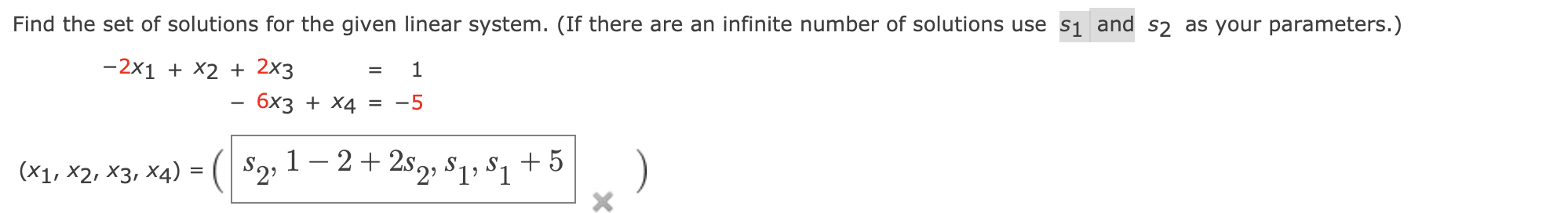 Solved Find the set of solutions for the given linear | Chegg.com