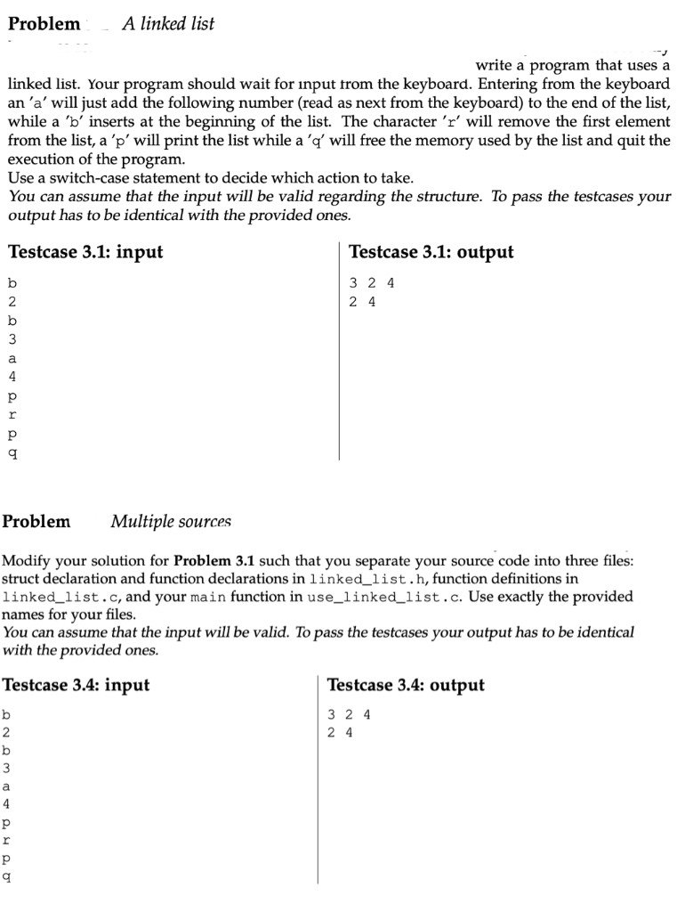 Solved PROGRAMMING IN C. SOLVE PROBLEM MULTIPLE | Chegg.com