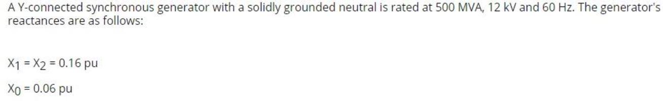 Solved Determine the short circuit current in per unit for a | Chegg.com