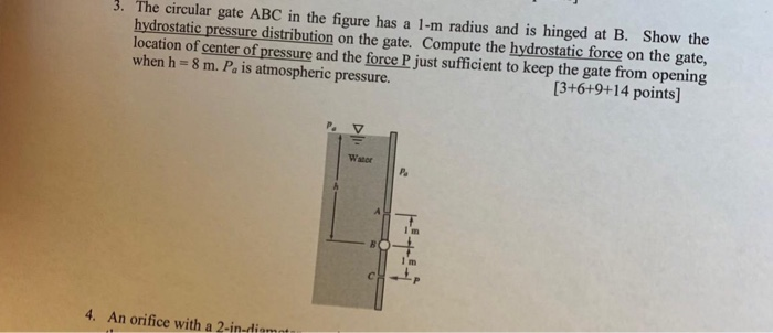 Solved . The circular gate ABC in the figure has a 1-m | Chegg.com
