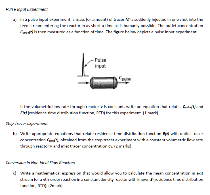 Solved Pulse Input Experiment a) In a pulse input | Chegg.com