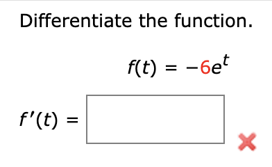 Solved Differentiate the function. F(t)=t7+e7 | Chegg.com