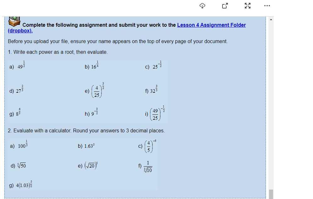 Solved Complete the following assignment and submit your | Chegg.com