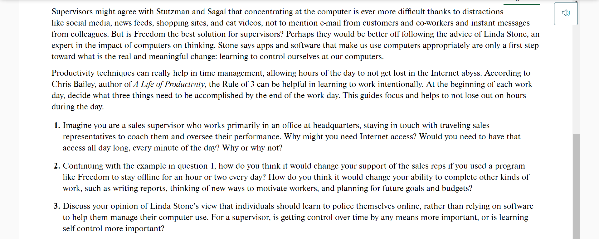 Solved Problem-solving case: Do supervisors Need Freedom to | Chegg.com