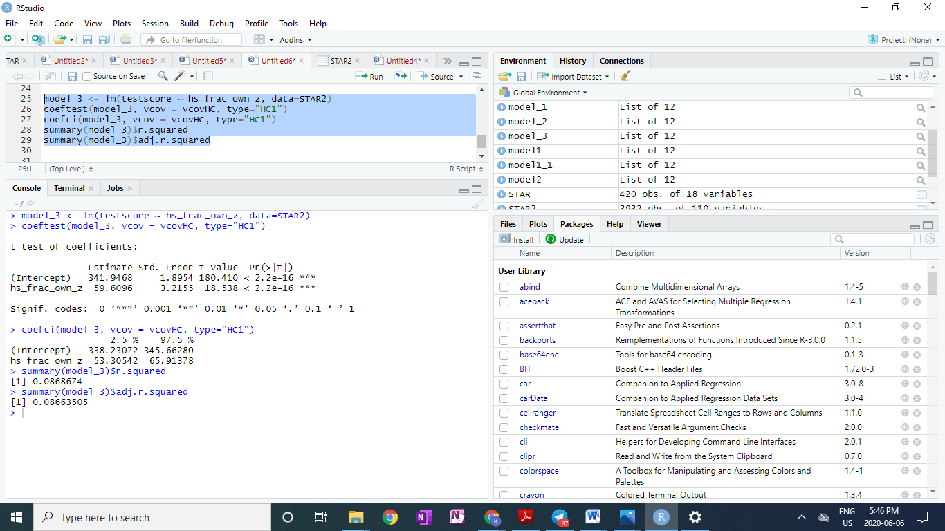 Solved 2. (50 points) Load the STAR data set into R and | Chegg.com