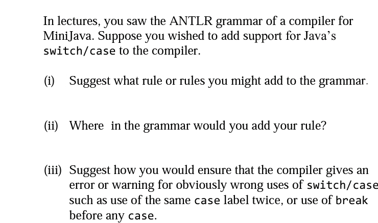 (a) Consider following Backus-Naur Form grammar in | Chegg.com