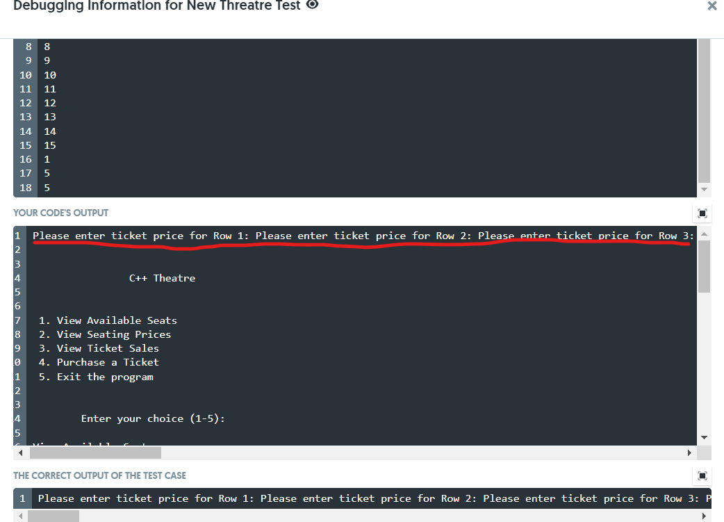 Solved Theatre Seating Write a program that can be used by a | Chegg.com
