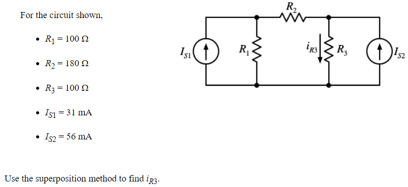 Solved R. For the circuit shown, • R1 = 10022 w Is R. ir3 R | Chegg.com