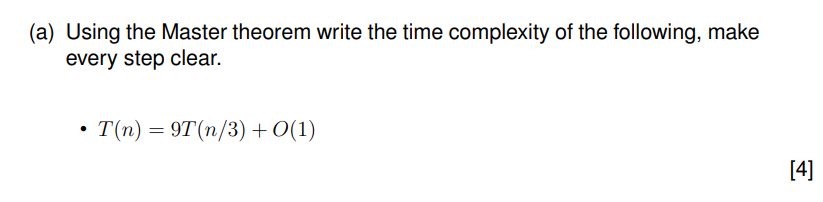 Solved A Using The Master Theorem Write The Time 