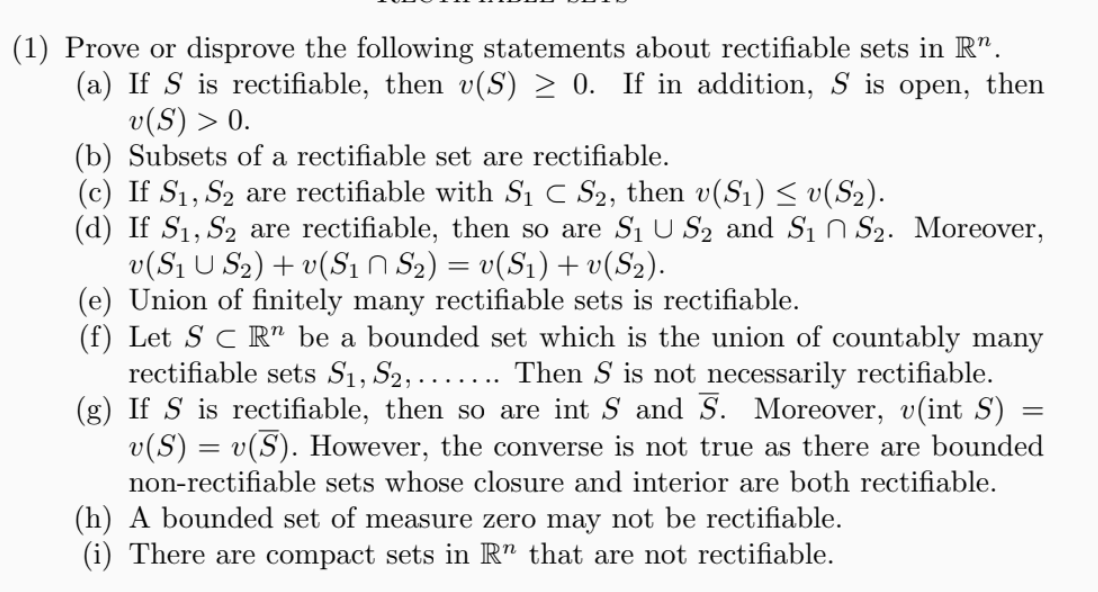 Solved (1) Prove or disprove the following statements about | Chegg.com