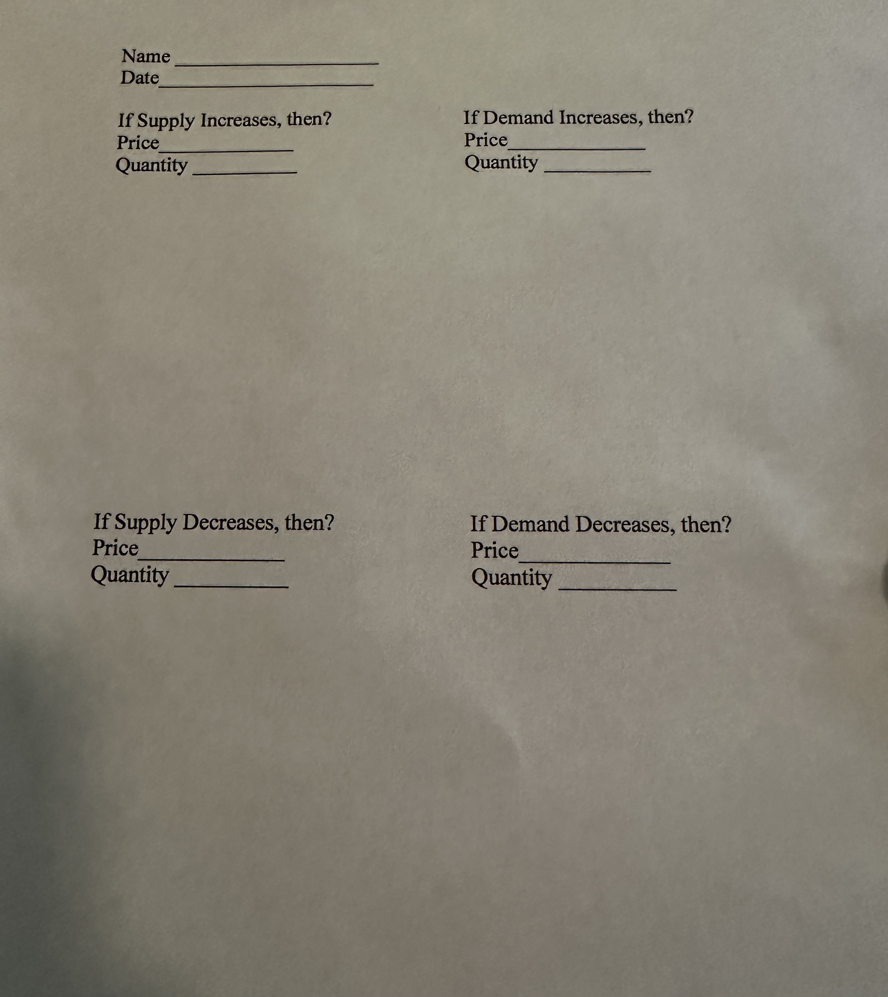 Solved If Supply Increases, then?Price quantityIf Demand | Chegg.com