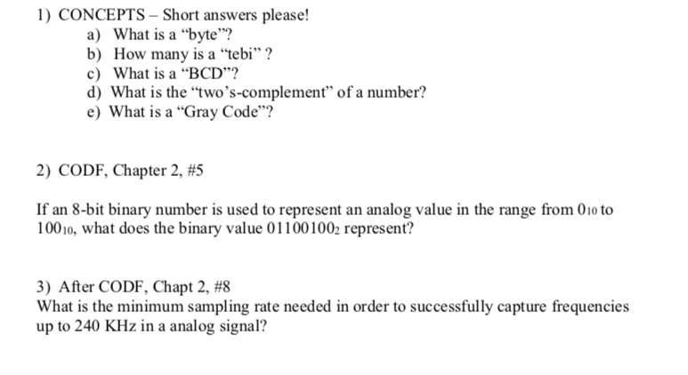 Solved 1) CONCEPTS - Short answers please! a) What is a | Chegg.com
