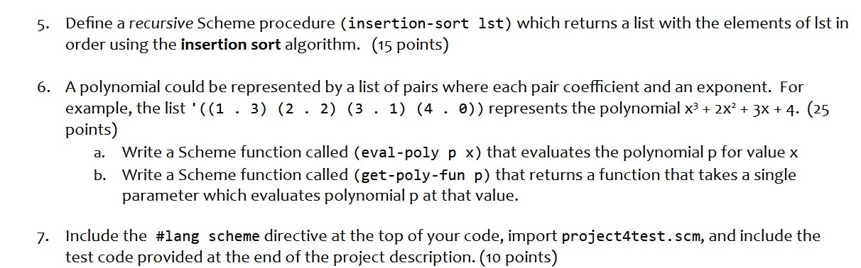 Solved 5 Define A Recursive Scheme Procedure