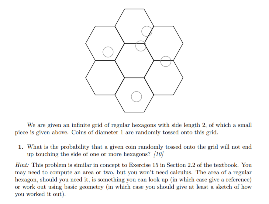 Solved We are given an infinite grid of regular hexagons | Chegg.com