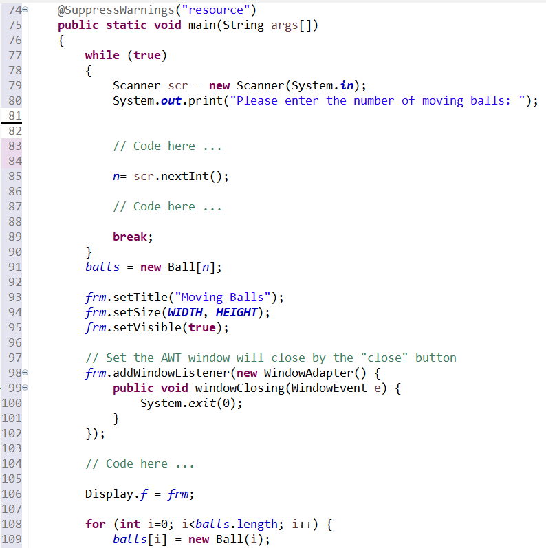 Solved Java Bouncing Balls I Need Help Here Are The