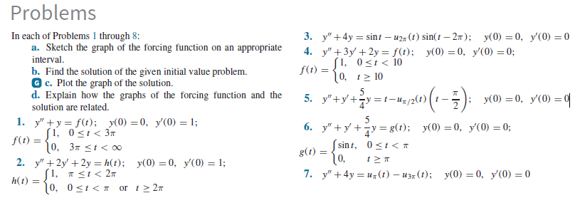 Solved Problems In each of Problems 1 through 8: a. Sketch | Chegg.com
