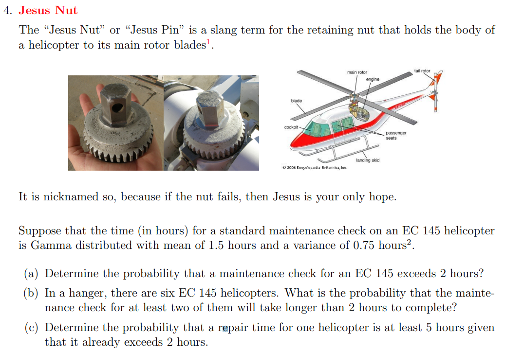 Solved 4. Jesus Nut The “Jesus Nut” or “Jesus Pin” is a | Chegg.com