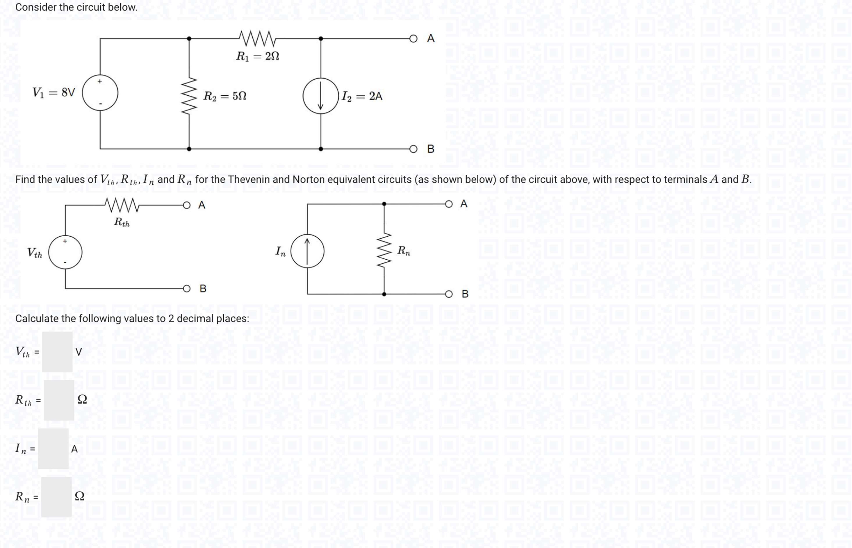 Consider the circuit below.Find the values of | Chegg.com