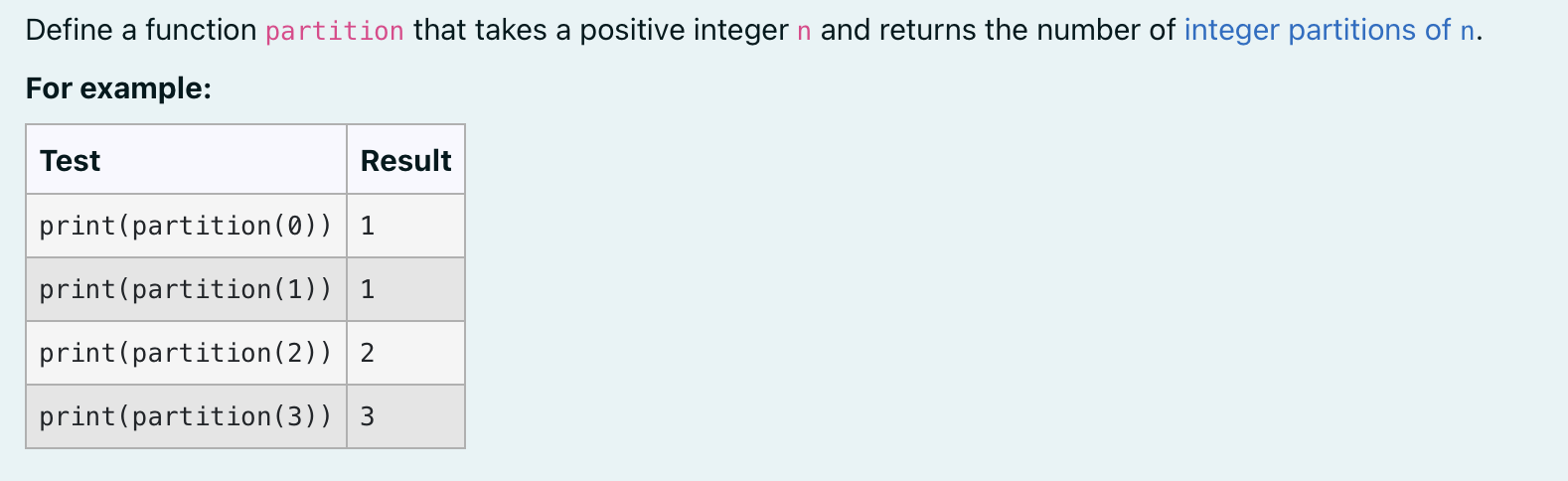 Solved Define A Function Partition That Takes A Positive