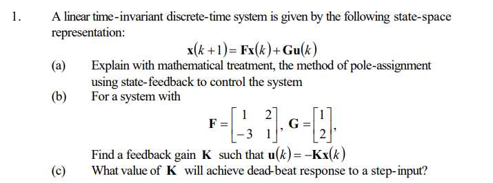 Solved A linear time-invariant discrete-time system is given | Chegg.com
