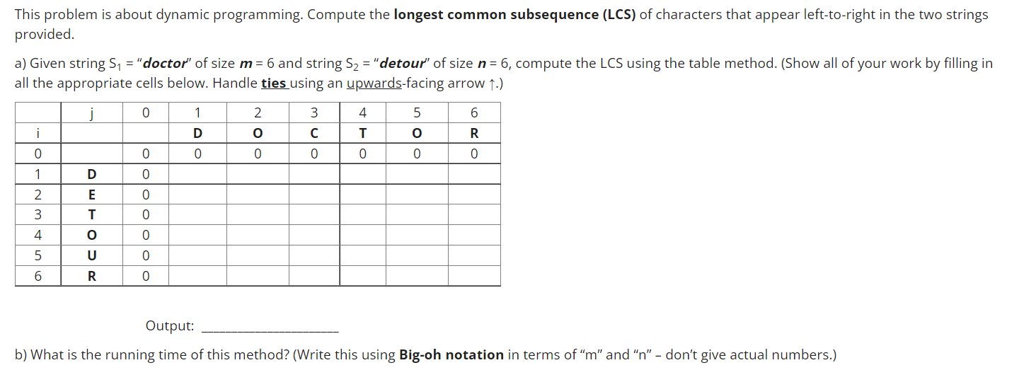 Solved This problem is about dynamic programming. Compute | Chegg.com