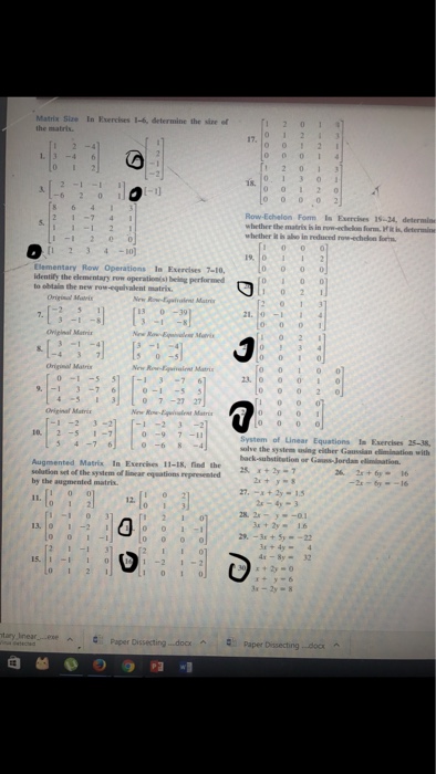 Solved In Exercises 1-6, determine the size of the matrix. | Chegg.com