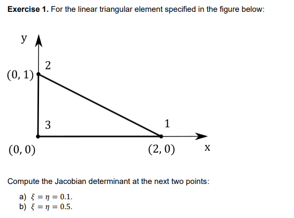 Solved Exercise 1 For The Linear Triangular Element 